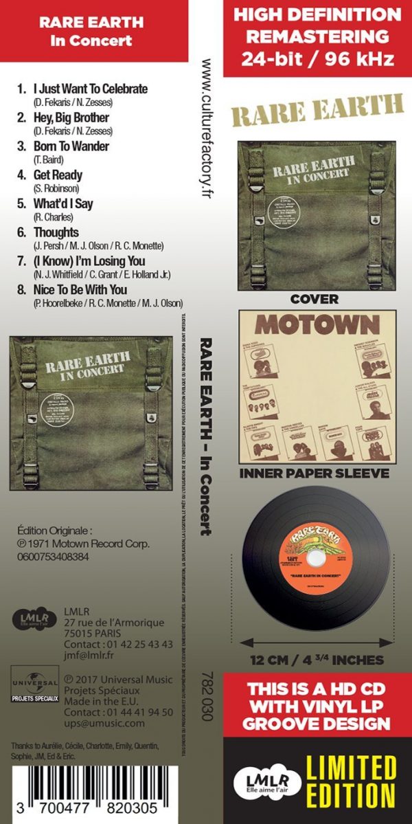 Rare Earth – CD – In Concert – Culture Factory