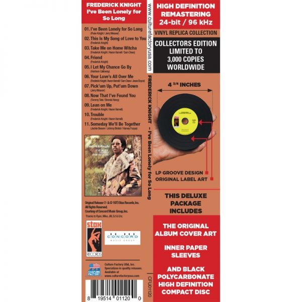 Frederick Knight – CD – I’ve Been Lonely For So Long – Culture Factory